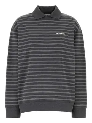 Miu Miu Oversize Striped Polo Shirt - Stripped