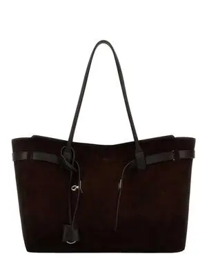 Balenciaga Large Bel Air Suede Shopping Handbag - Brown