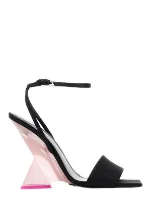 Attico THE ATTICO Satin High Heel Sandals With Sculptural Heel Black