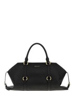 Alexander McQueen Medium Farringdon Leather Handbag With Shoulder Strap - Black
