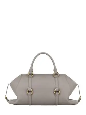 Alexander McQueen Medium Farringdon Handbag In Calf Leather - Grey