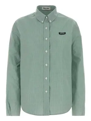 MIU MIU Miu Miu Embroidered Poplin Shirt