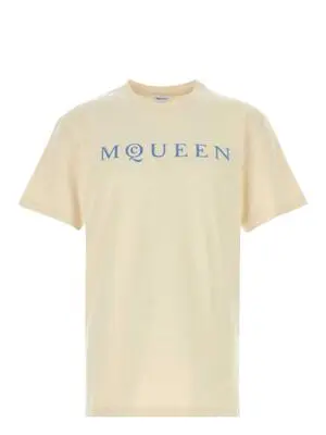 Alexander McQueen Alexander McQueen Cream Cotton T-Shirt For Men Yellow
