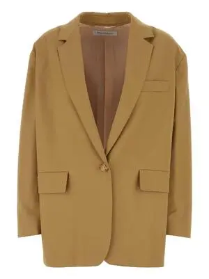 Max Mara Monica Stretch Cotton Blazer - Camel