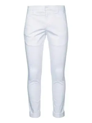 DONDUP Gaubert Tapered Cotton Blend Trousers - Bianco