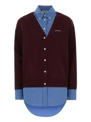 Miu Miu Virgin Wool Cardigan - Burgundy