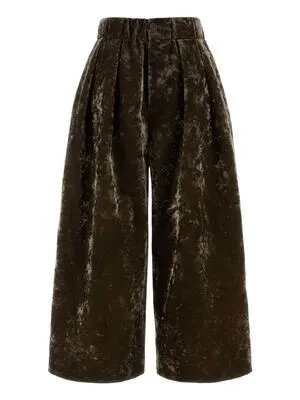 UMA WANG Velvet Wide-leg Trousers - Brown