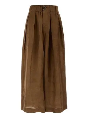 UMA WANG Biscuit Viscose-blend Poetic Wide-leg Pants - Camel