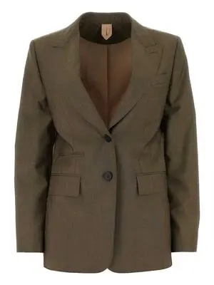 Max Mara Wool-mohair Peak Lapel Blazer - Brown