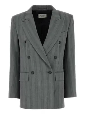 Sportmax Double-breasted Blazer With Striped Detail - Stripped