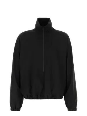 Fear Of God Twill Jacket With Stand Collar - Black