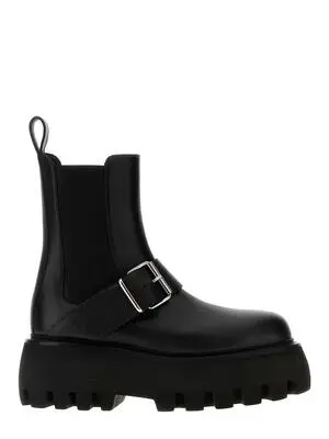 ALEXANDER MCQUEEN ALEXANDER MCQUEEN Platform Leather Ankle Boots