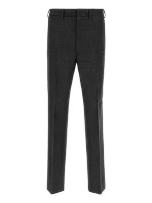 Prada Embroidered Wool Pants For - Checked