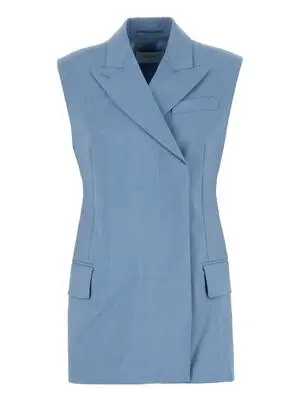 Sportmax Wool-blend Vest - Light Blue