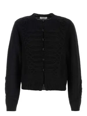 Alexander McQueen Viscose Blend Cardigan With Mohair - Black