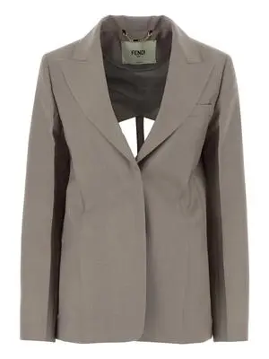 Fendi Mohair-blend Blazer - Grey