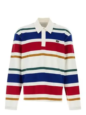 AMI Paris Embroidered Cotton Polo Shirt For - Stripped