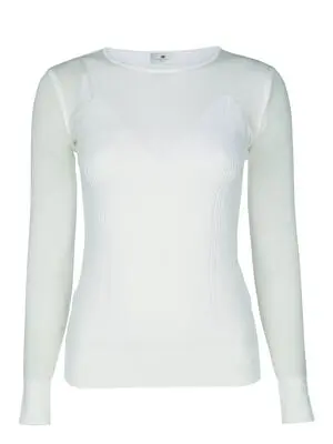 Elisabetta Franchi Textured Knit Sweater Top - Avorio