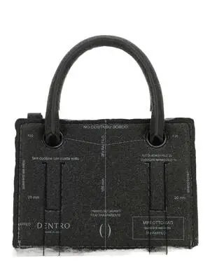 DENTRO Mini Otto Leather Handbag With Silver Hardware - Grey