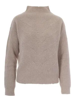 HERNO HERNO Turtleneck Knit Sweater With Chevron Pattern