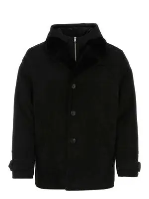 Prada Shearling Jacket With Re-nylon Lining - Black