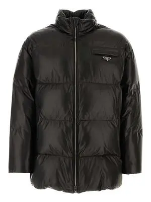 Prada Nappa Leather Down Jacket - Black
