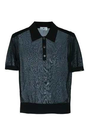 Elisabetta Franchi ELISABETTA FRANCHI Tricot Knit Polo Shirt Nero