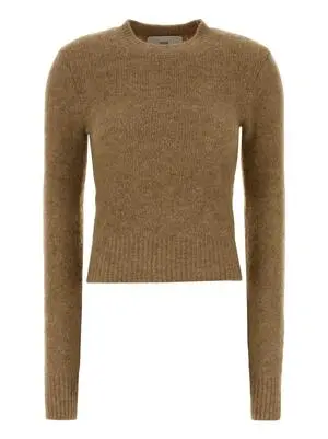 AMI Paris AMI Stretch Alpaca Blend Crew Neck Sweater Camel