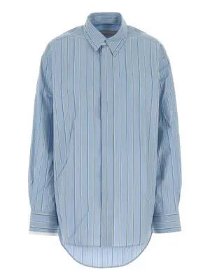 AMI AMI Oversized Striped Detail Poplin Shirt