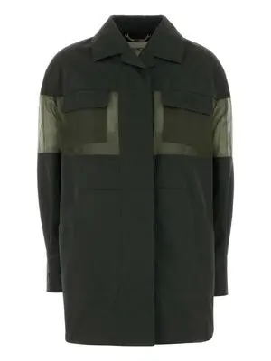 Fendi Cotton-blend Utility Jacket With Silk Trim - Green