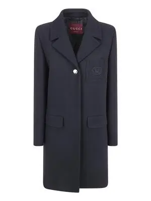 Gucci Wool Single Breasted Blazer Jacket - Black