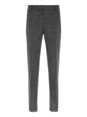 Alexander McQueen Embroidered Wool Cigarette Pant - Checked