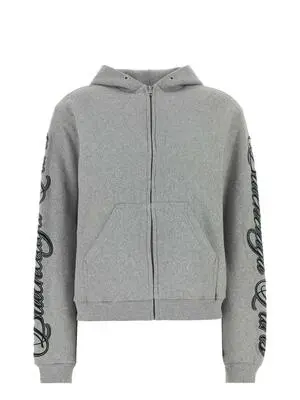BALENCIAGA BALENCIAGA Grey Cotton Zip-Up Hoodie