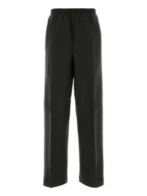 AMI Paris Virgin Wool Wide-leg Trousers - Grey
