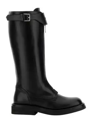 Alexander McQueen Calf Leather Countryside Boots - Black