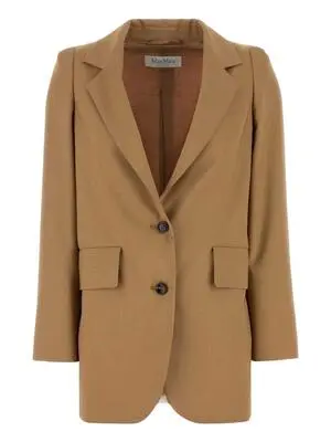 Max Mara Kitten Blazer In Wool, Mohair & Silk Blend - Camel