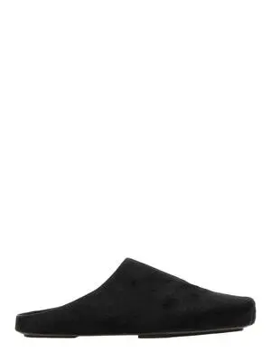 UMA WANG Leather Hair Slippers - Black