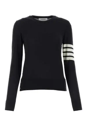 Thom Browne THOM BROWNE Merino Wool Sweater With Signature Stripes Blue