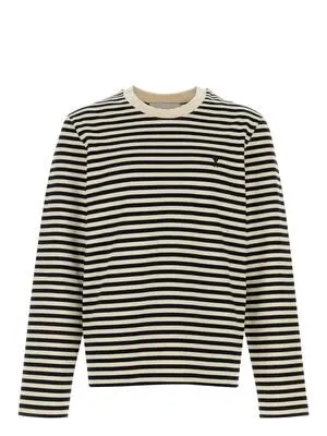 AMI Paris Embroidered Cotton T-shirt For - Stripped