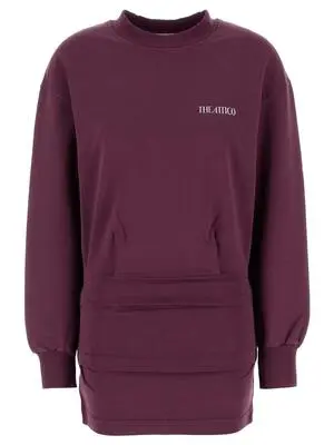 Attico Stretch Cotton Mini Dress - Purple