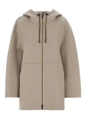 ATELIER ATELIER 100% Cashmere Hooded Zip-Up Jacket