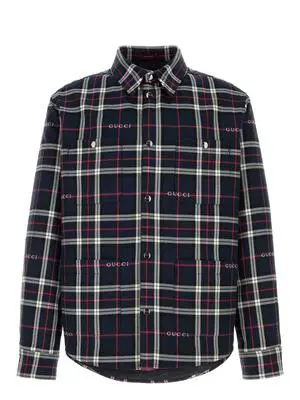 Gucci Embroidered Cotton Shirt For - Checked