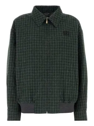 Miu Miu Embroidered Zip-up Jacket - Checked