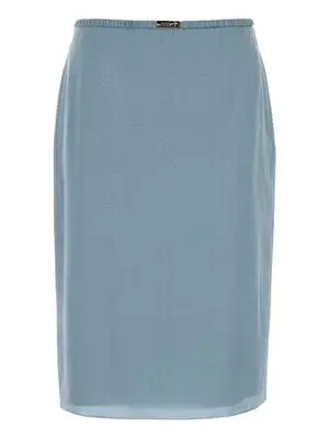 Gucci GUCCI Silk Skirt Light Blue