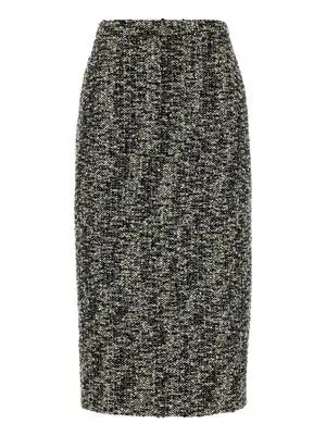 Gucci GUCCI Textured Bouclé Pencil Skirt Multicoloured