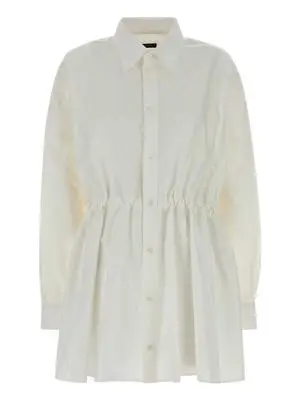 Balenciaga Poplin Shirt Dress - White