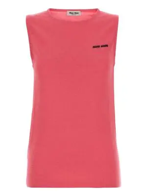 Miu Miu Cashmere Blend Knit Vest - Pink
