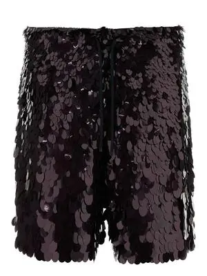 Dries Van Noten Embellished Crepe Bermuda Shorts - Purple