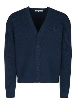 Maison Kitsuné Cotton-polyamide Knit Cardigan - Inkblue