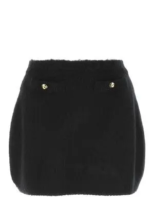 MIU MIU Miu Miu Stretch Wool Blend Mini Skirt